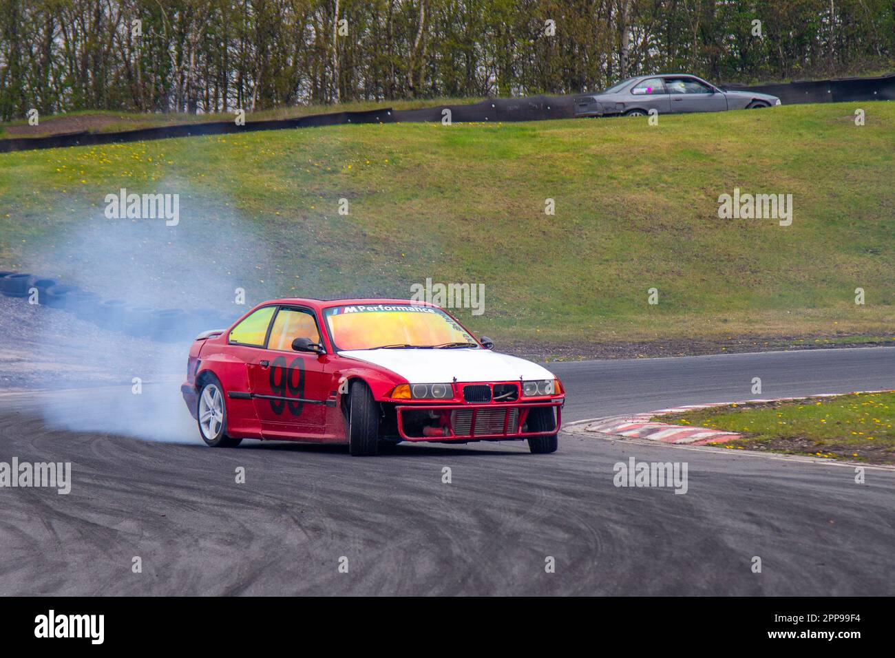 burning rubber and tires screeching at Three 3 Sisters Race Circuit in ...