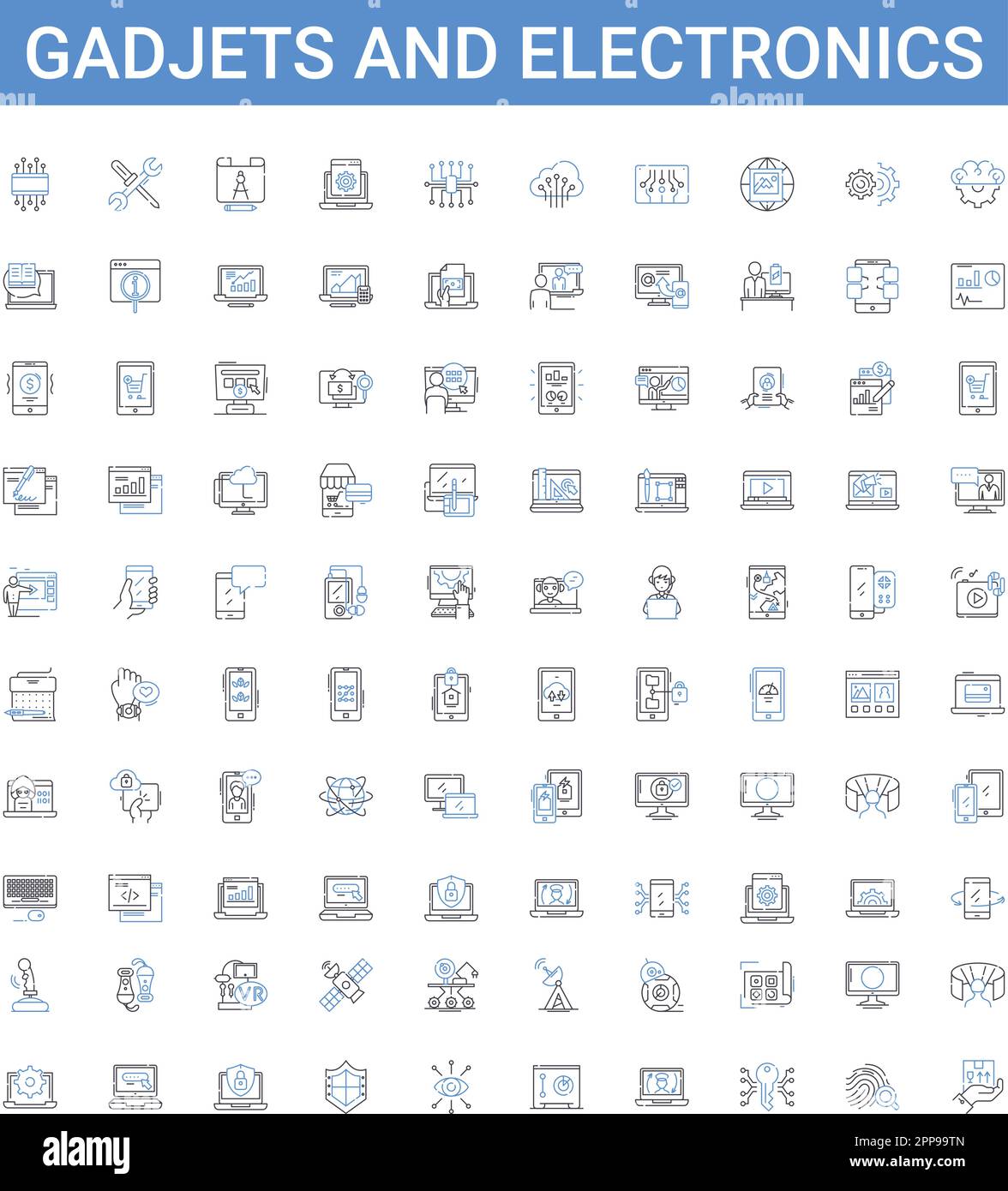 Gadjets and electronics outline icons collection. Gadgets, Electronics, Technology, Devices ...