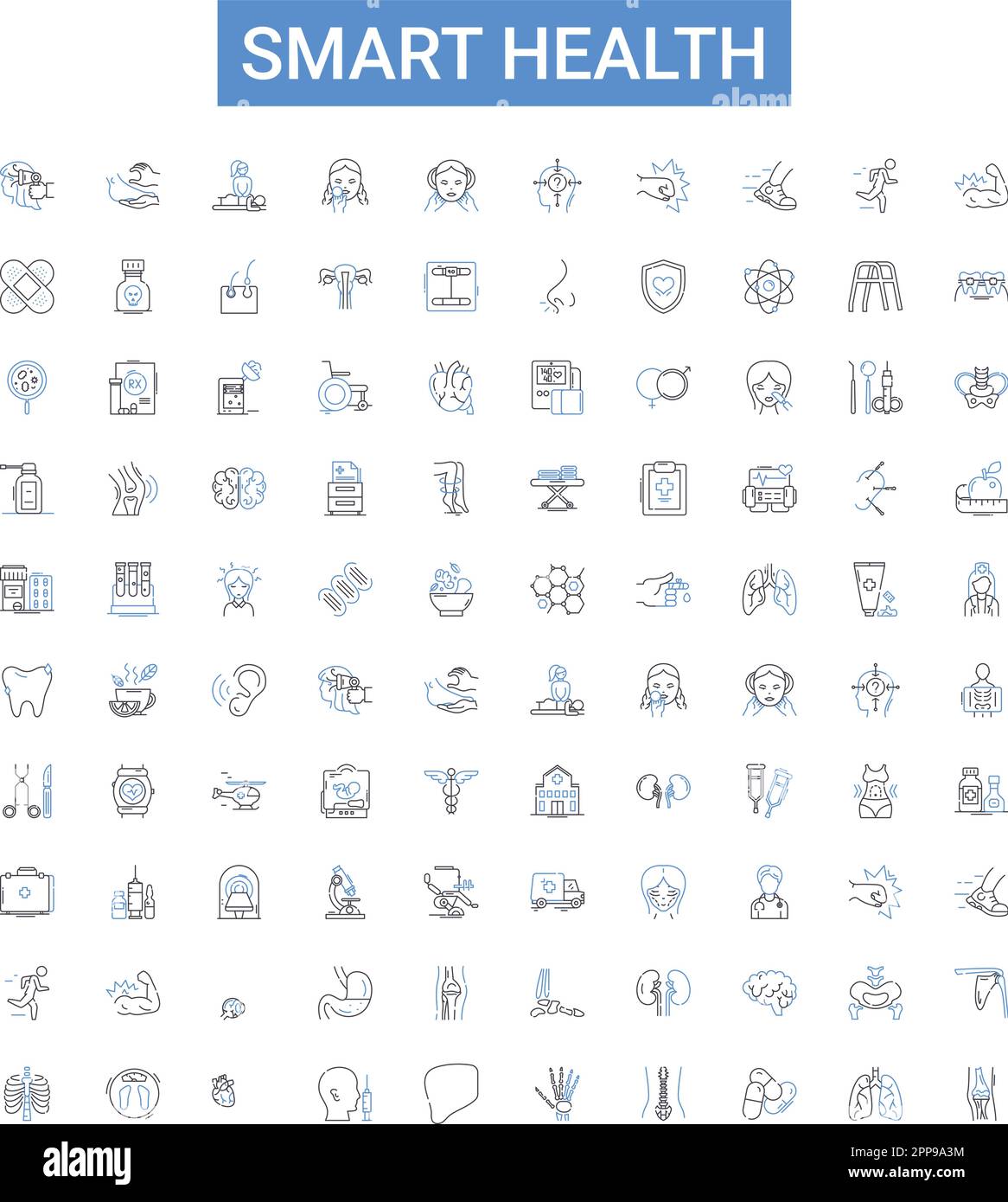 Smart health outline icons collection. Smart, Health, Wearables ...