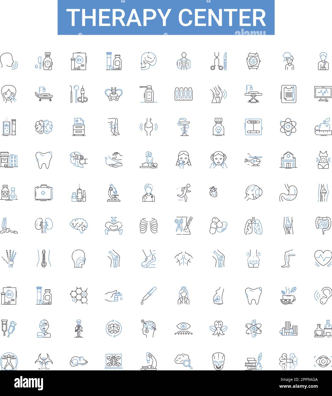 Therapy center outline icons collection. Therapy, Center, Mental ...