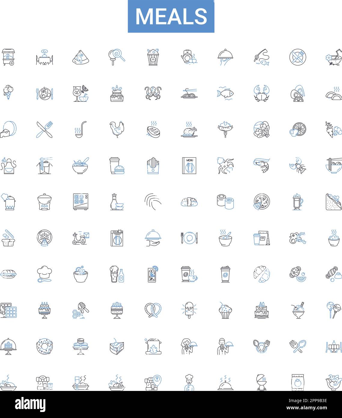 Meals outline icons collection. Food, Dish, Cuisine, Meal, Dinner ...