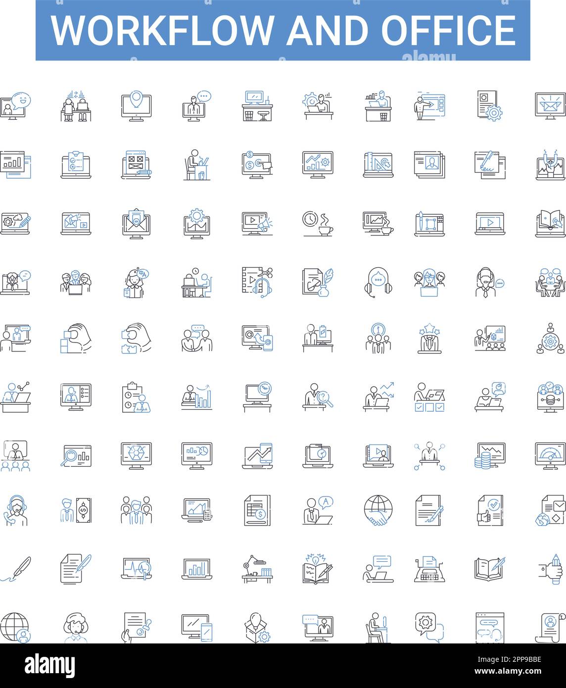 Workflow and office outline icons collection. Workflow, Office ... Workflow and office outline icons collection. Workflow, Office ...