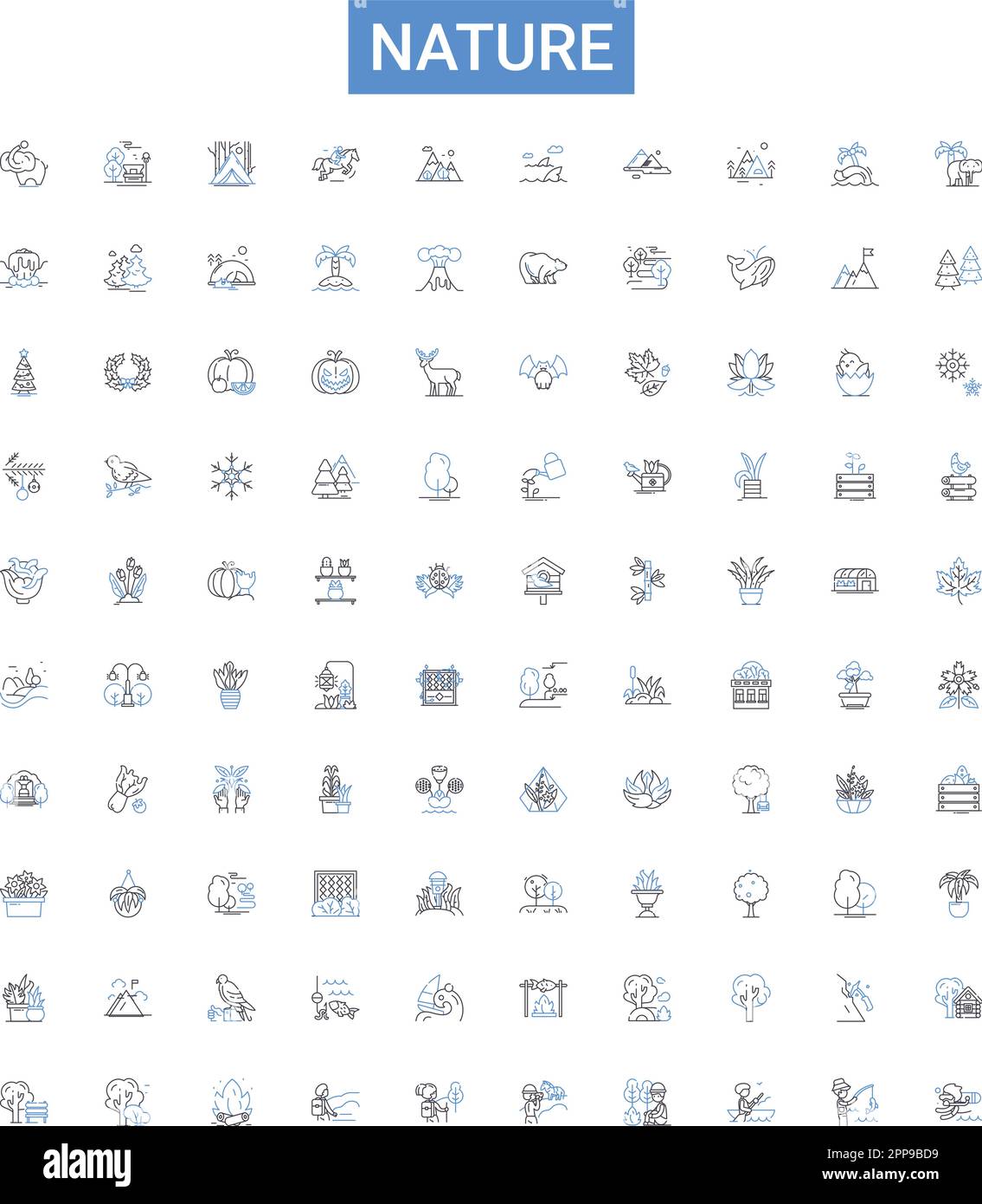 Nature outline icons collection. Nature, Wilderness, Outdoors ...