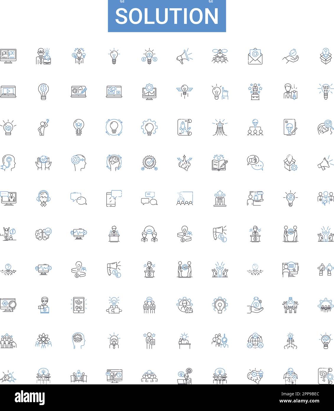 Solution outline icons collection. AnswerResolution, Answer, Remedy ...