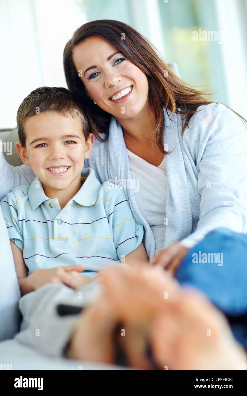 Relaxing with my son. Image of a mother and son spending quality time together Stock Photo - Alamy