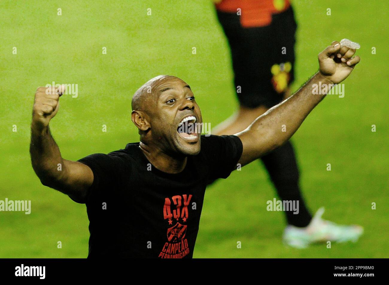 Recife, Brazil. 22nd Apr, 2023. Forward Vagner Love (Sport) celebrates ...