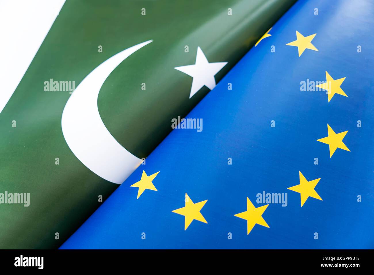 Flags European Union and pakistan. The concept of international ...