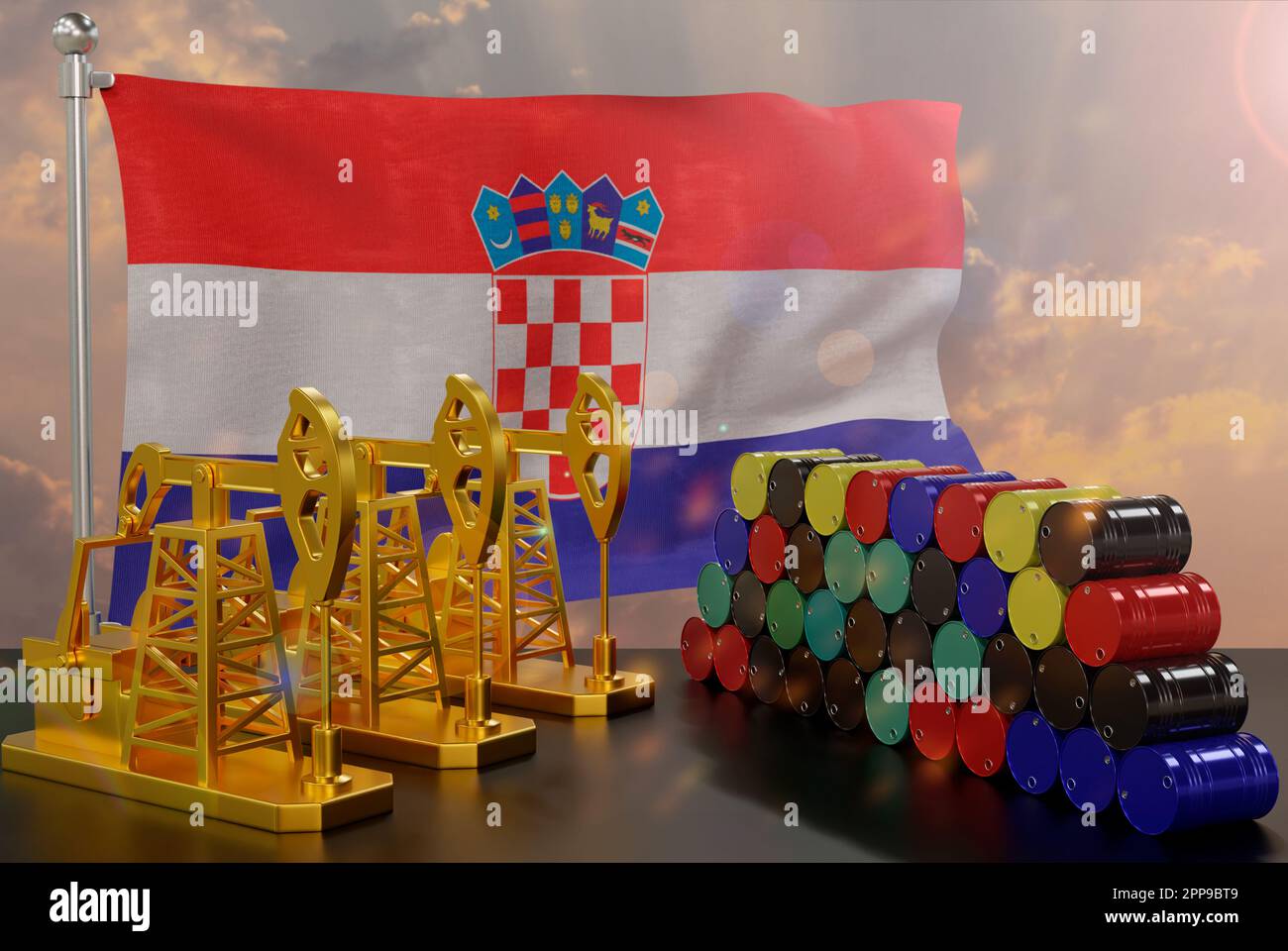 Pipeline with flag croatia hi-res stock photography and images - Alamy