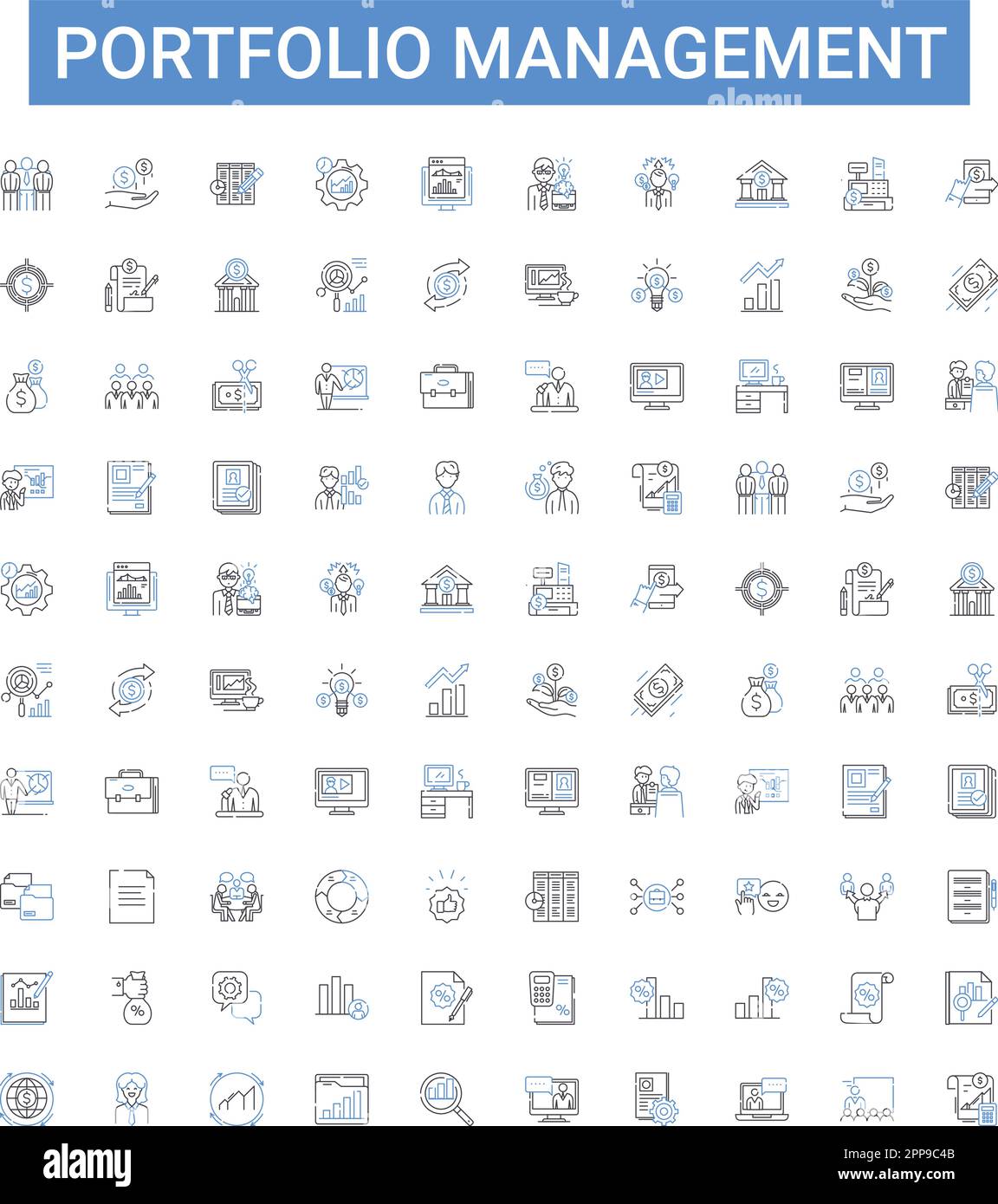 portfolio management outline icons collection. Portfolio, Management ...