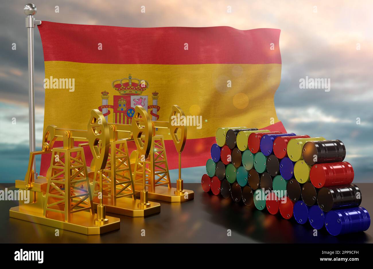 Pipeline with flag spain hi-res stock photography and images - Alamy
