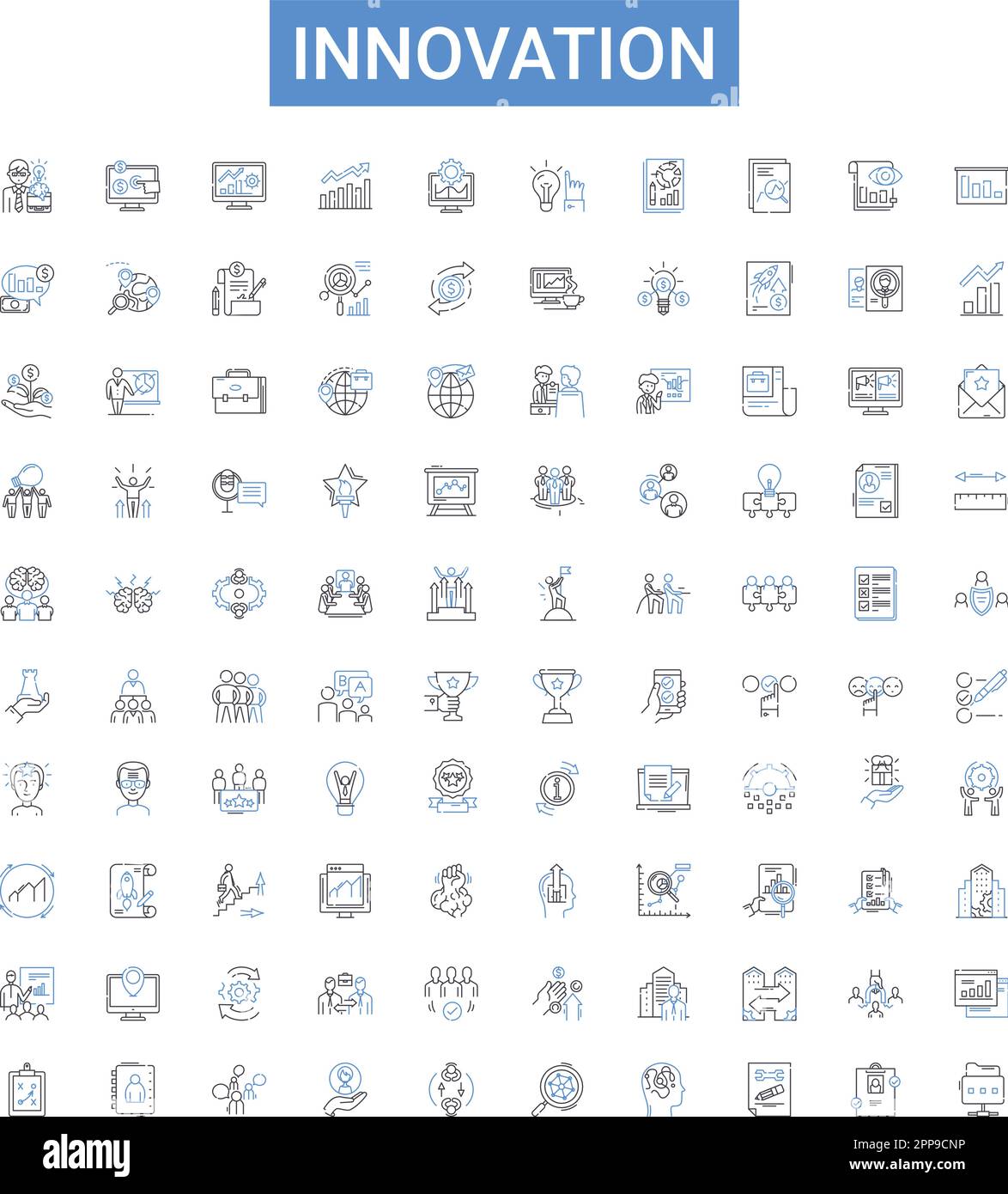 Innovation outline icons collection. Innovate, Creativity, Advancement ...