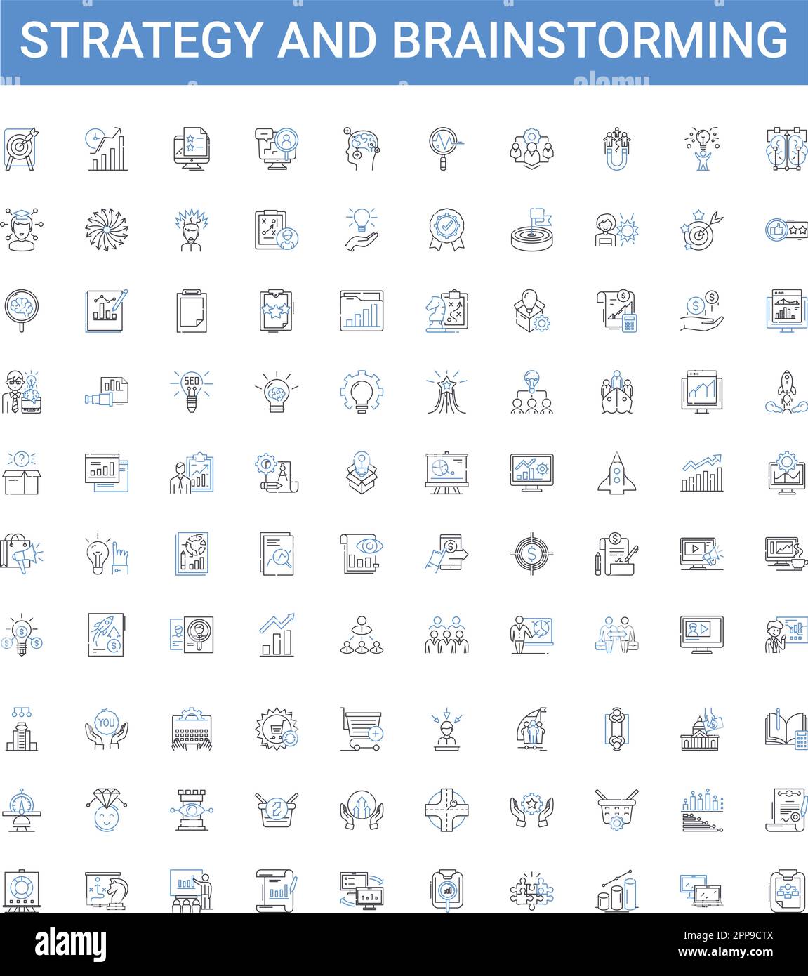 Strategy And Brainstorming Outline Icons Collection Strategy