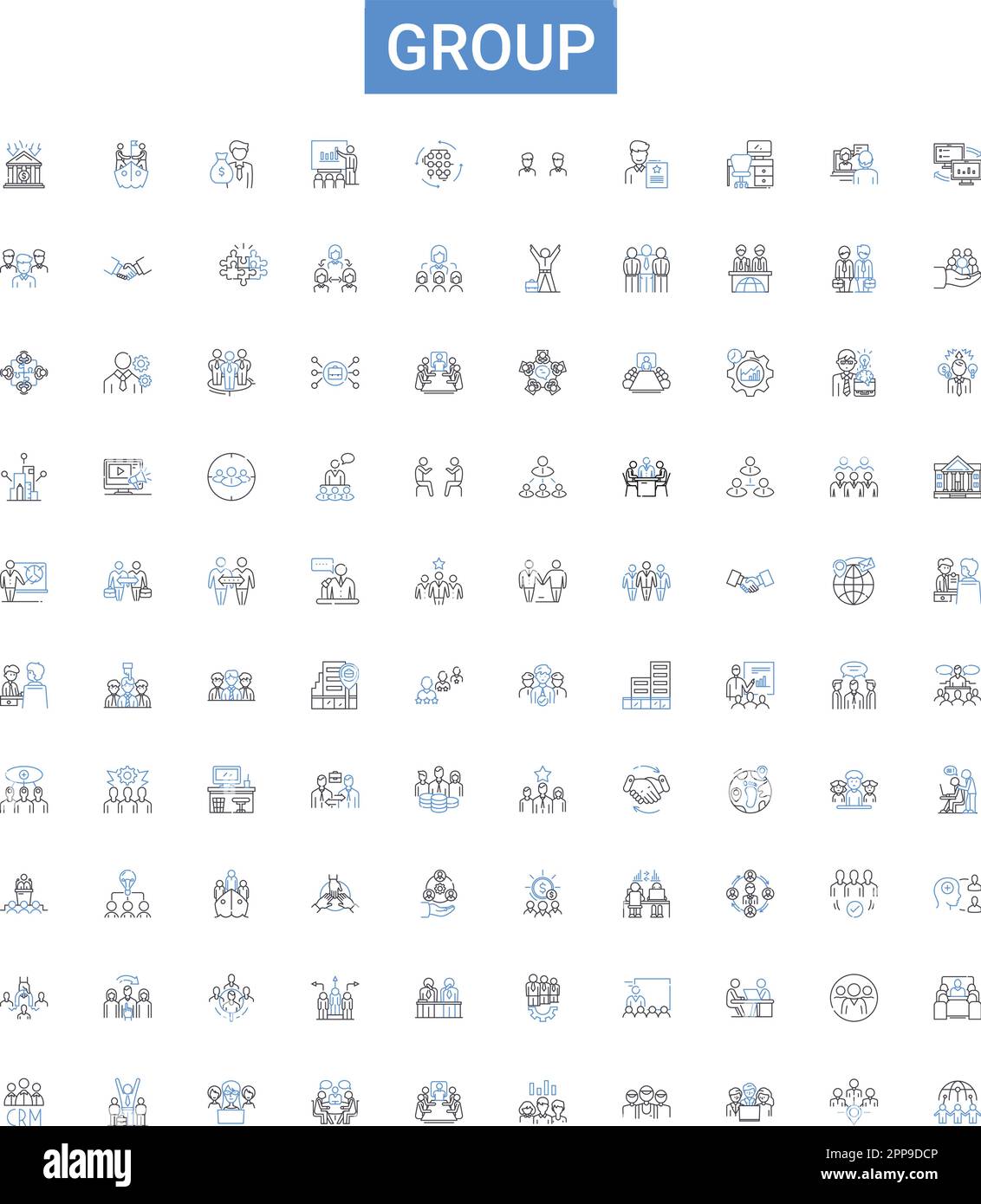 Group outline icons collection. Cluster, Gathering, Collection ...