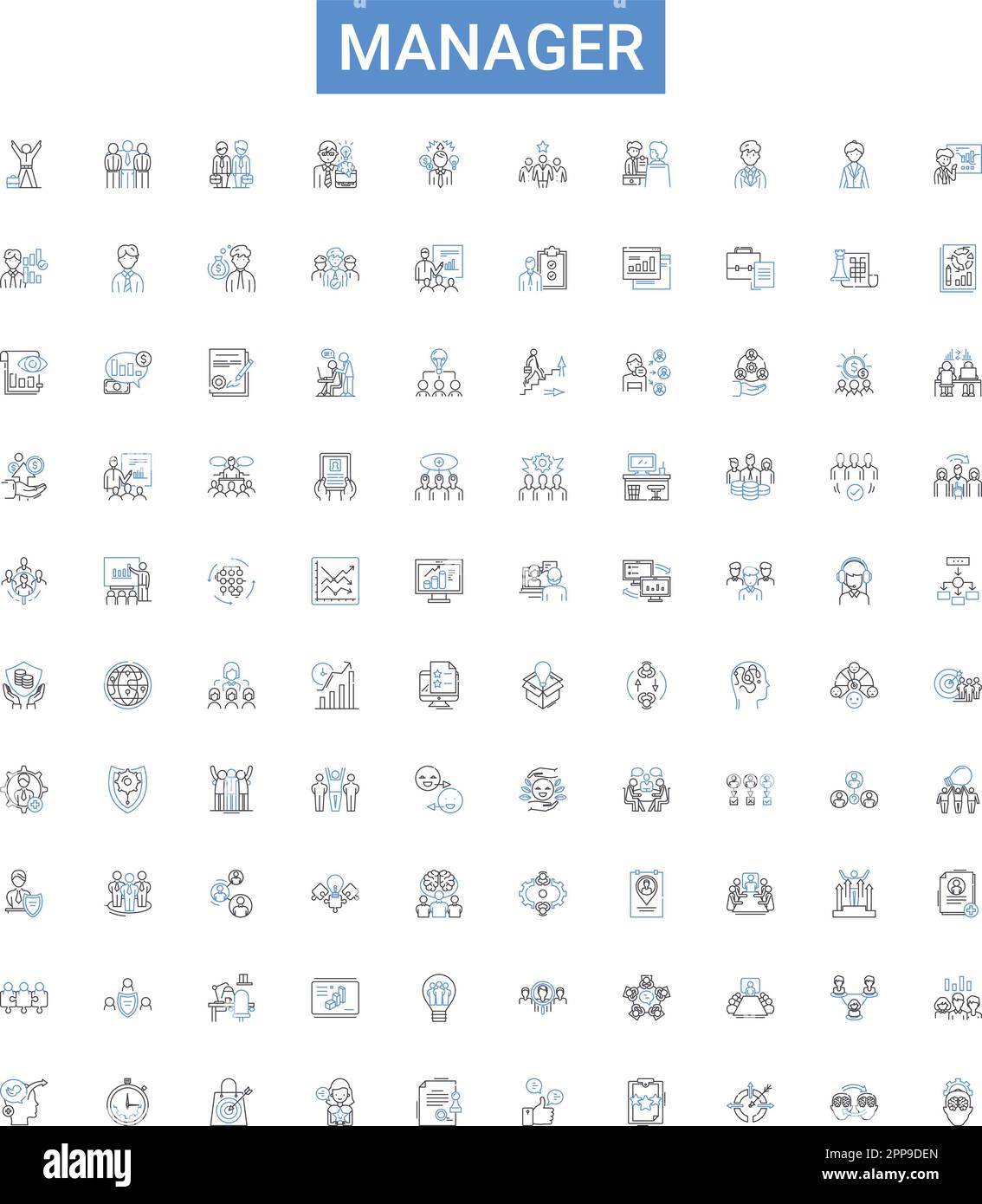 Manager outline icons collection. Supervisor, Leader, Administrator ...