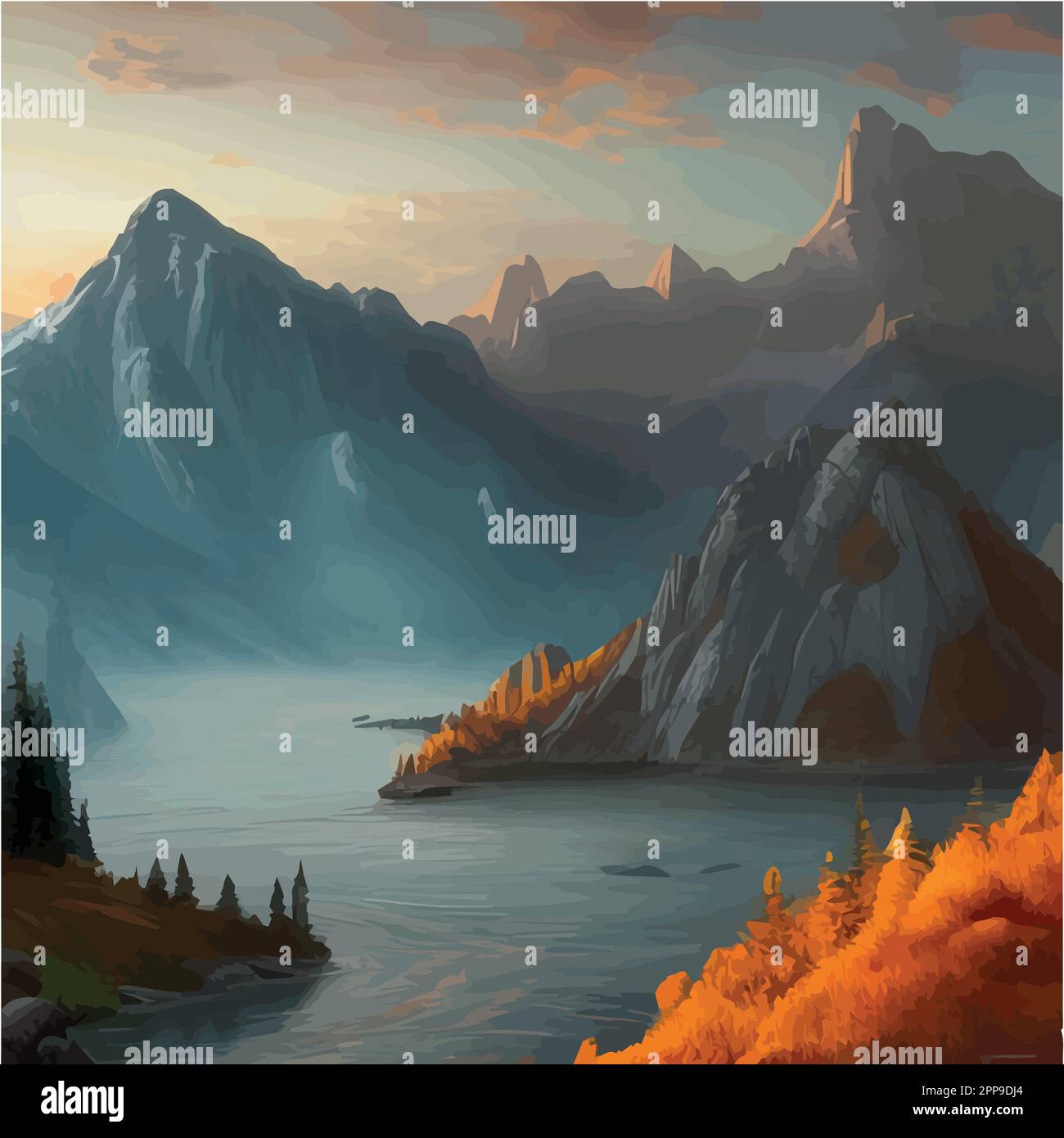 Stones at riverbed Stock Vector Images - Alamy