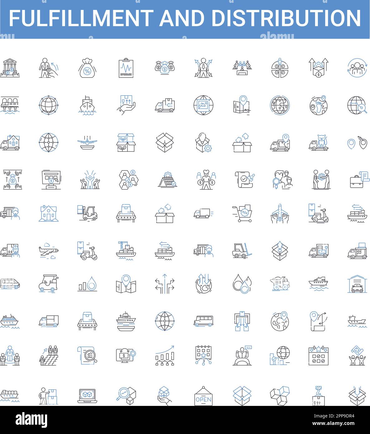 Fulfillment and Distribution outline icons collection. fulfillment ...