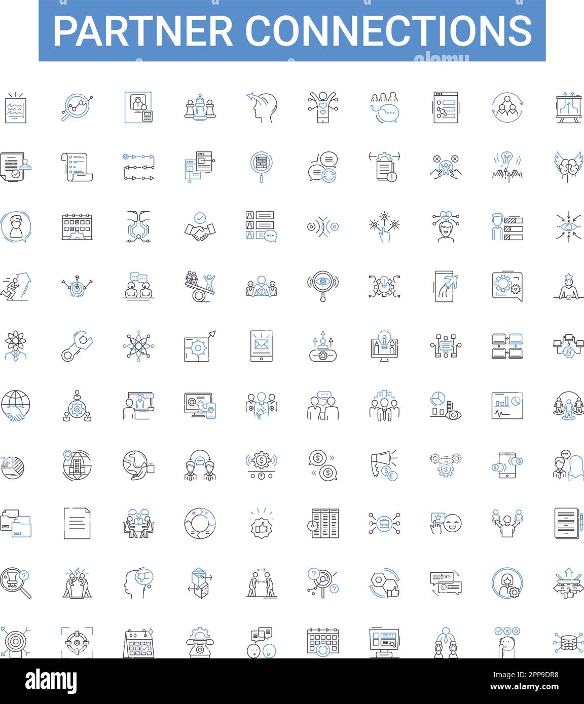 Partner connections outline icons collection. Partner, Connections ... Partner connections outline icons collection. Partner, Connections ...