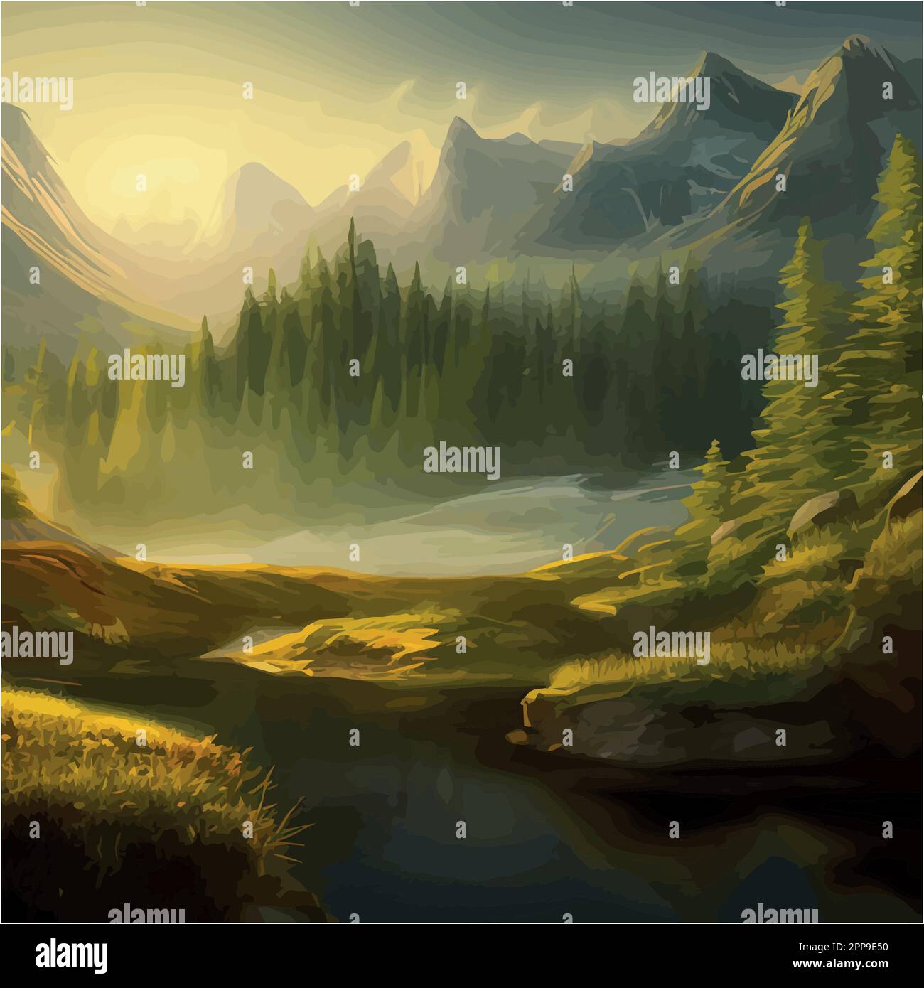 Outdoor cold lakes Stock Vector Images - Alamy
