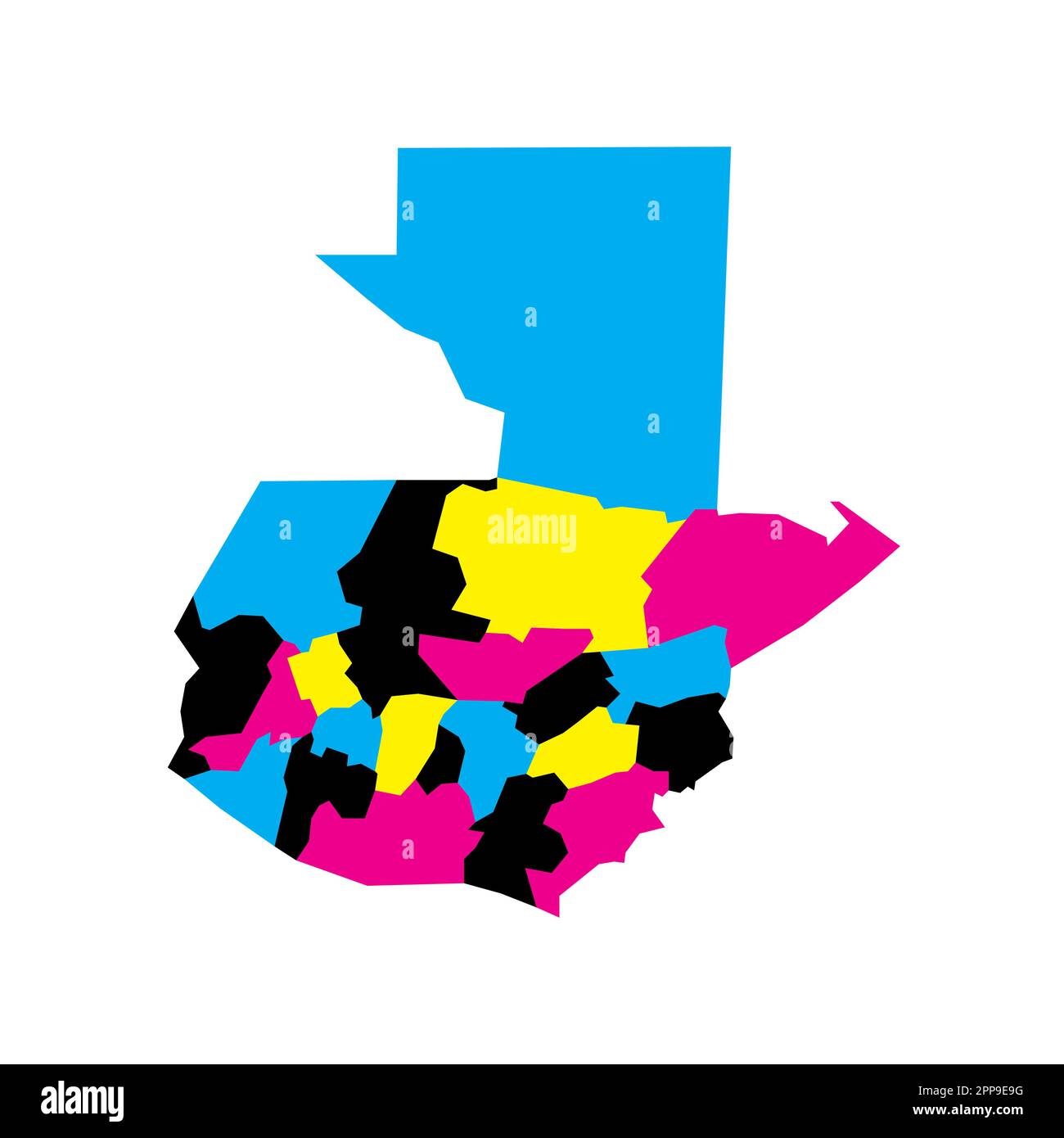 Guatemala political map of administrative divisions - departments ...