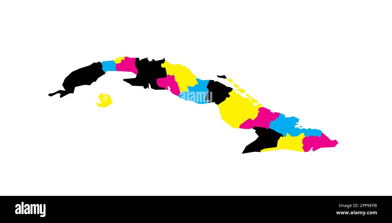 Cuba political map of administrative divisions - provinces. Blank ...