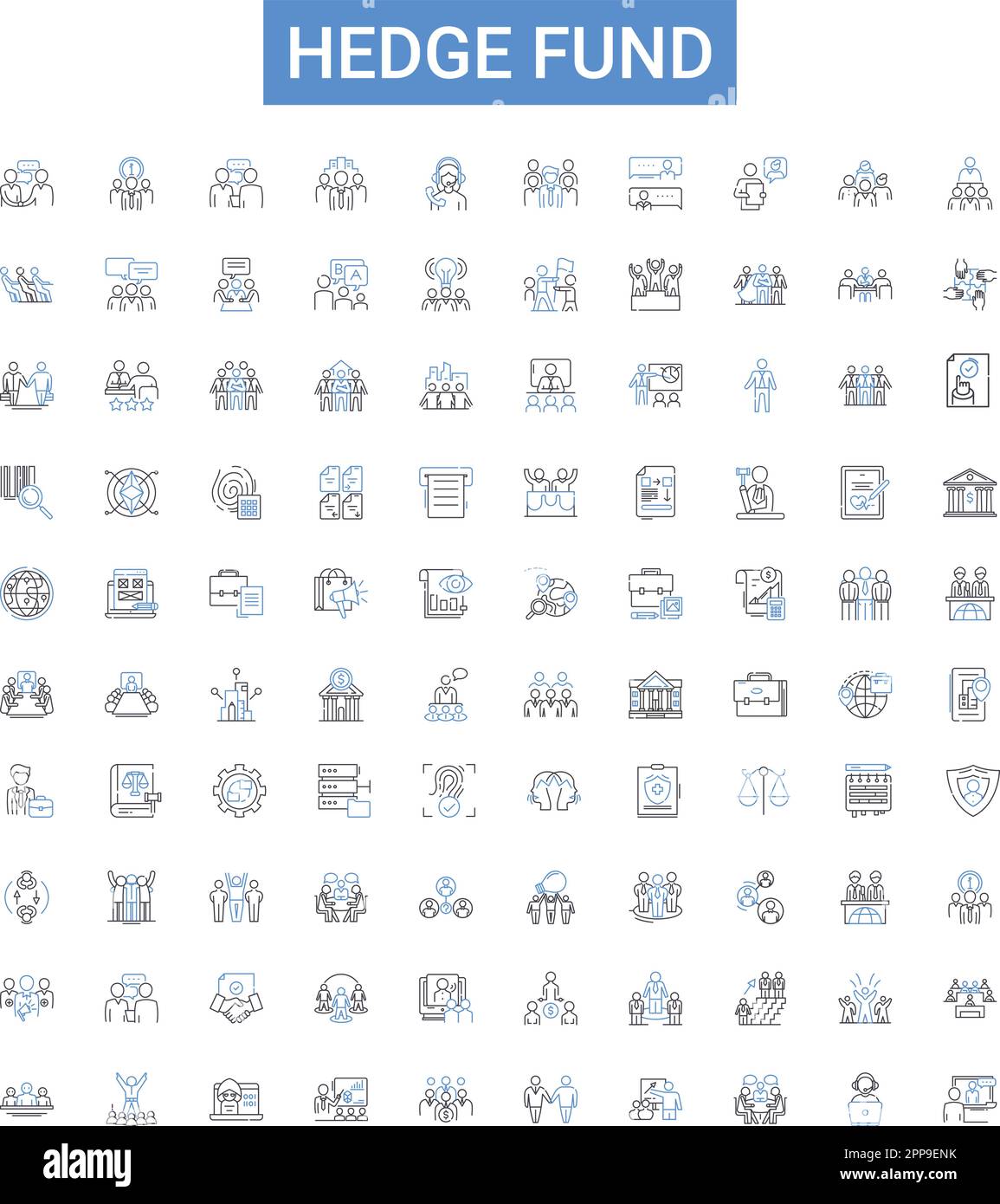 Hedge fund outline icons collection. Hedge, Fund, Investing, Investment ...