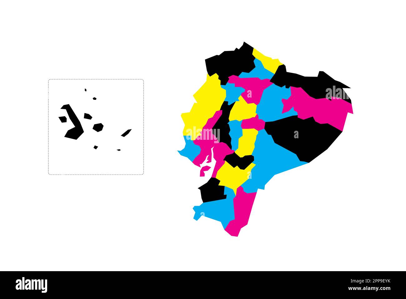 Ecuador political map of administrative divisions - provinces. Blank ...