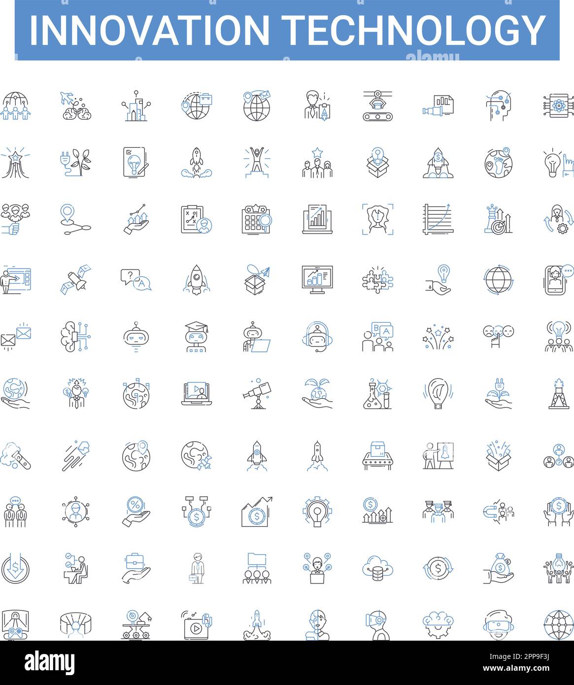 Innovation technology outline icons collection. Innovative, Technology ...
