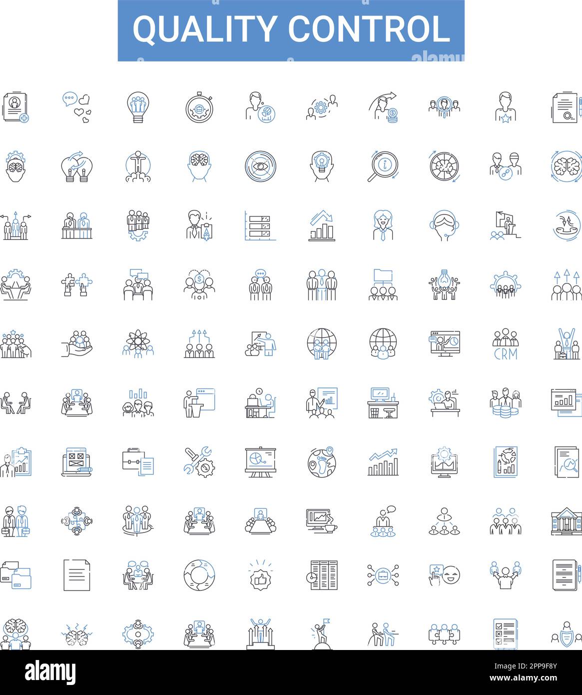 Quality control outline icons collection. quality, control, assurance ...