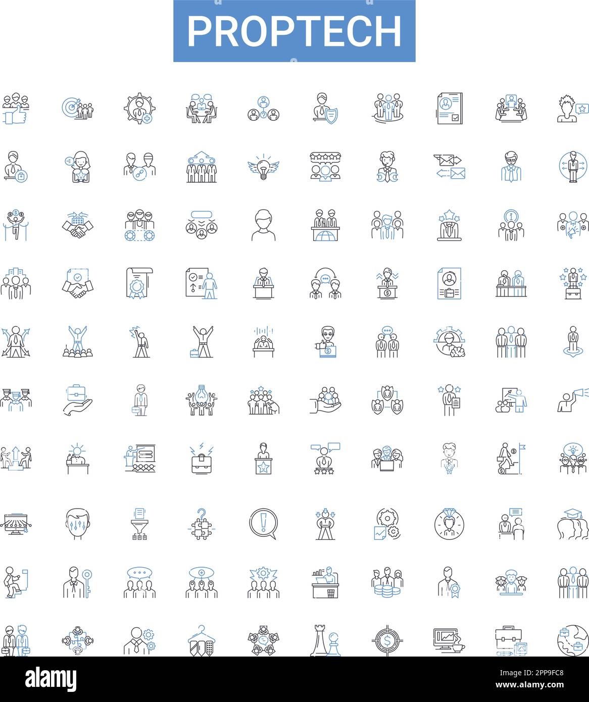 Proptech outline icons collection. Proptech, Real Estate, Innovation ...