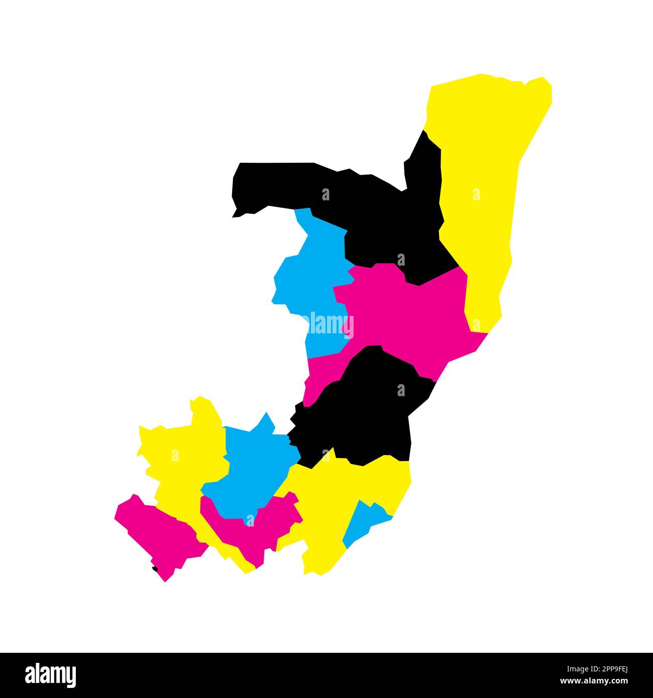 Republic of the Congo political map of administrative divisions ...