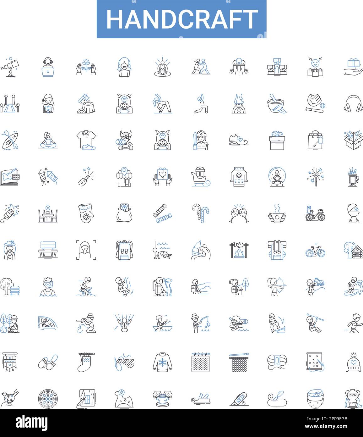 Handcraft outline icons collection. handcraft, artisan, craft ...
