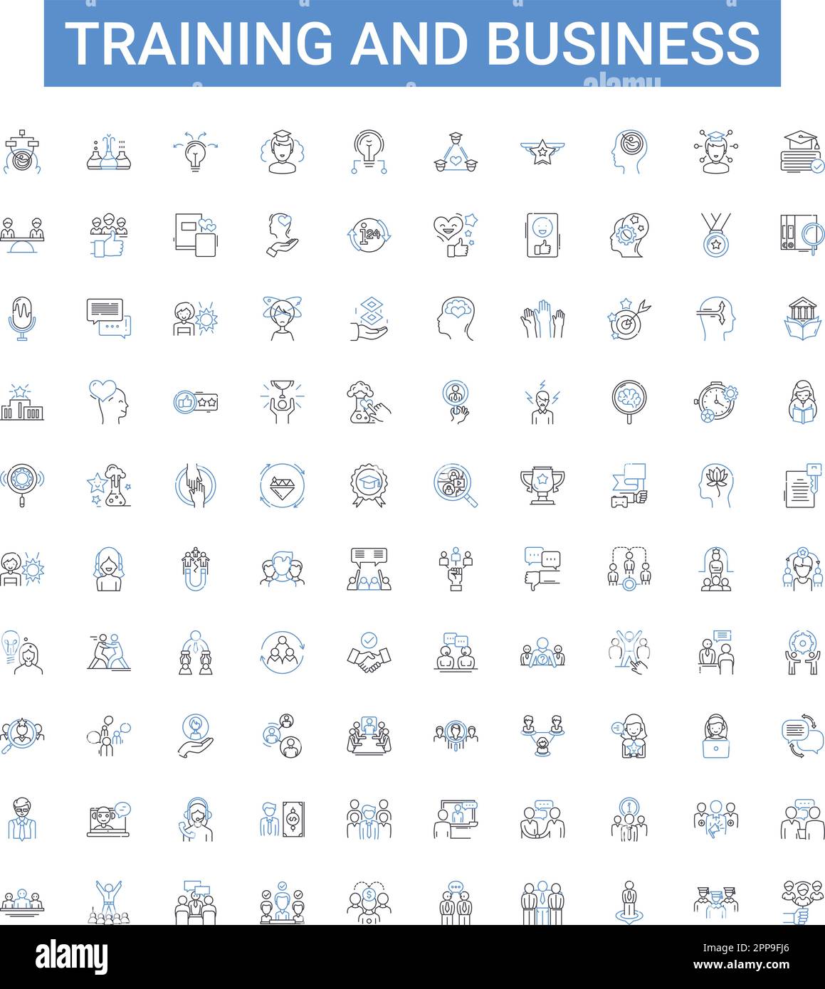 Training and business outline icons collection. Training, Business ...