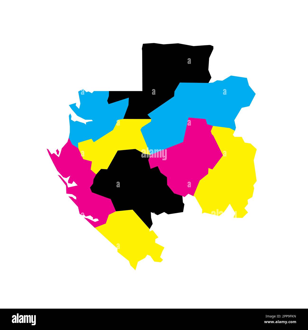 Gabon political map of administrative divisions - provinces. Blank ...