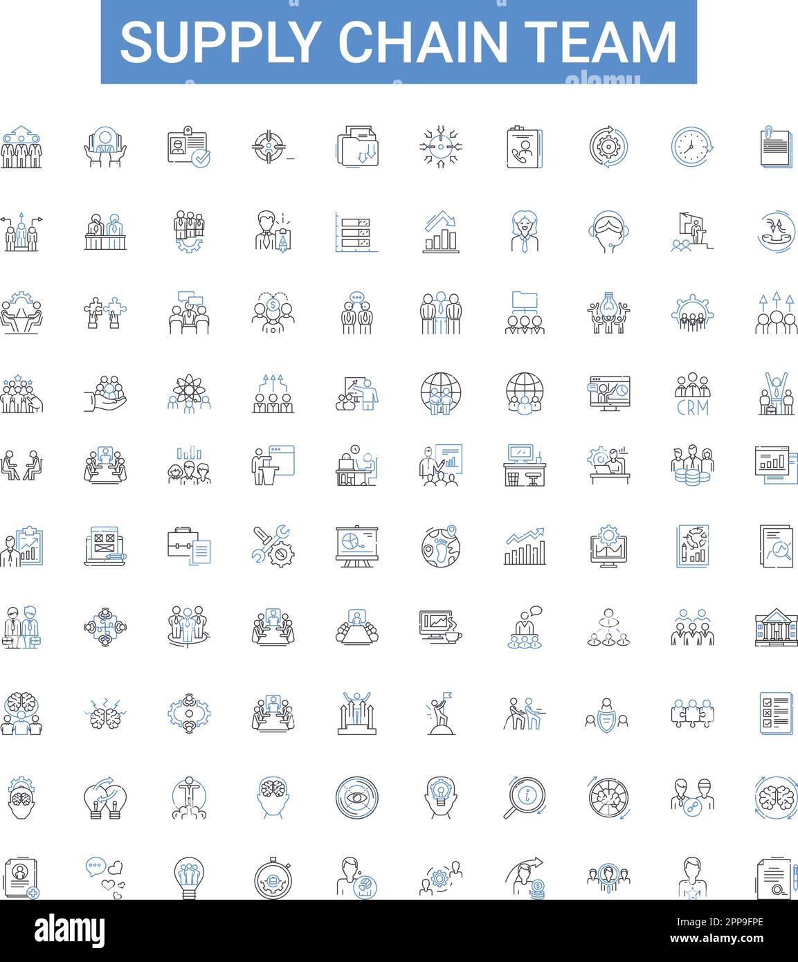 Supply chain team outline icons collection. Supply, chain, team ...