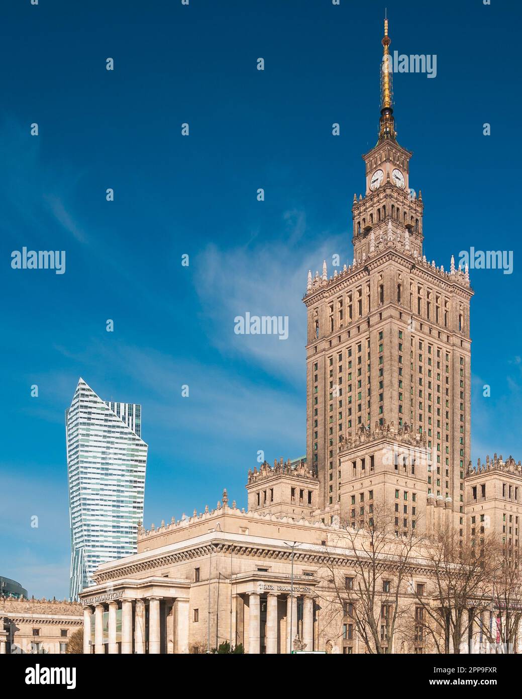 Palace of Culture and Science in Warsaw. Communist architecture. Warsaw ...