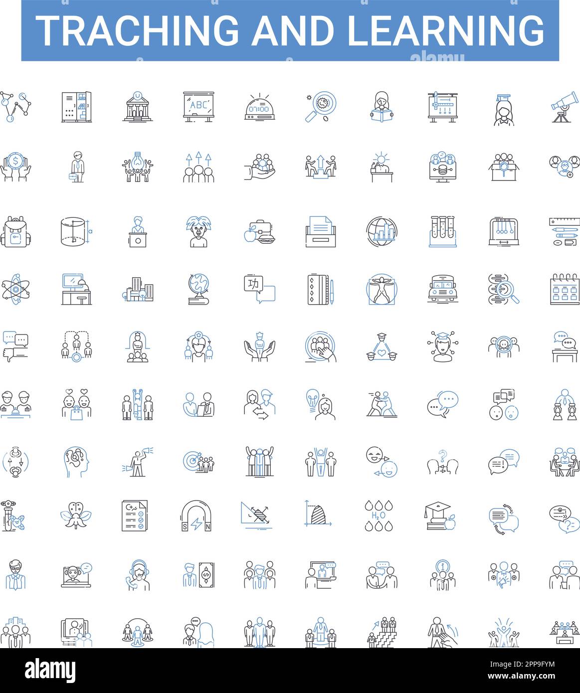 Traching and learning outline icons collection. Teaching, Learning ...