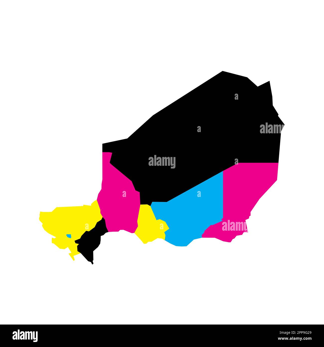 Niger political map of administrative divisions - regions and capital ...