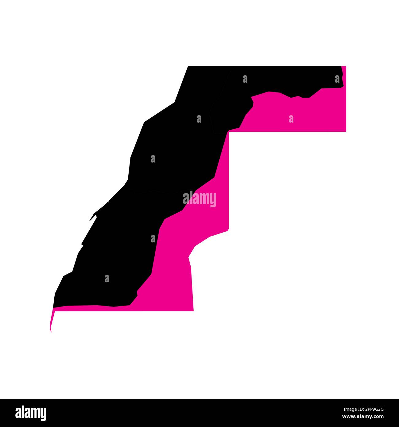 Western map of land divided between Morocco and Sahrawi Arab Democratic ...