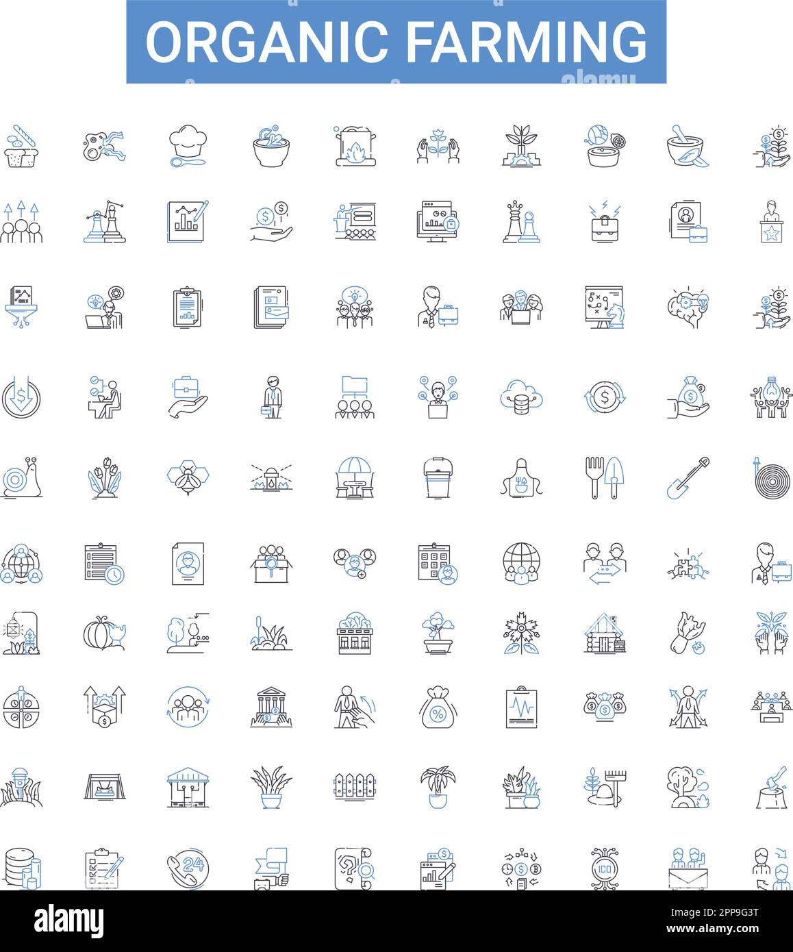 Organic farming outline icons collection. Organic, Farming, Agriculture ...