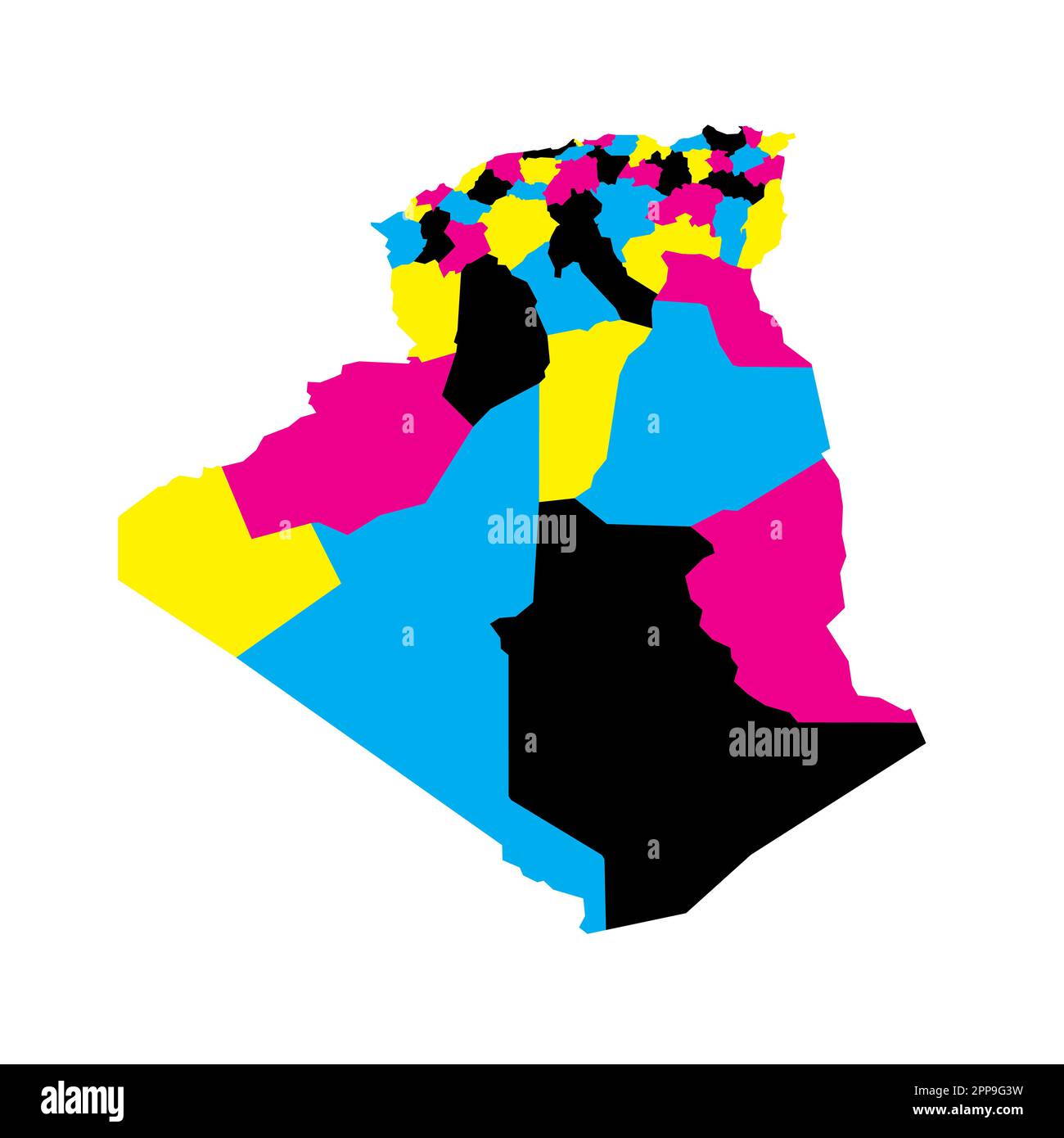Algeria political map of administrative divisions - provinces. Blank ...