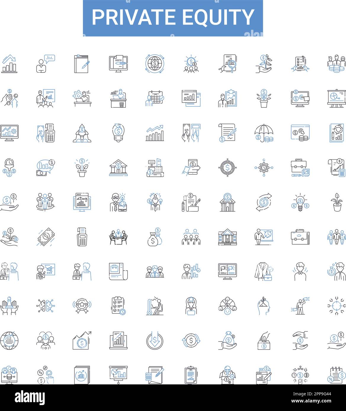 Private Equity outline icons collection. Private, Equity, Investment ...
