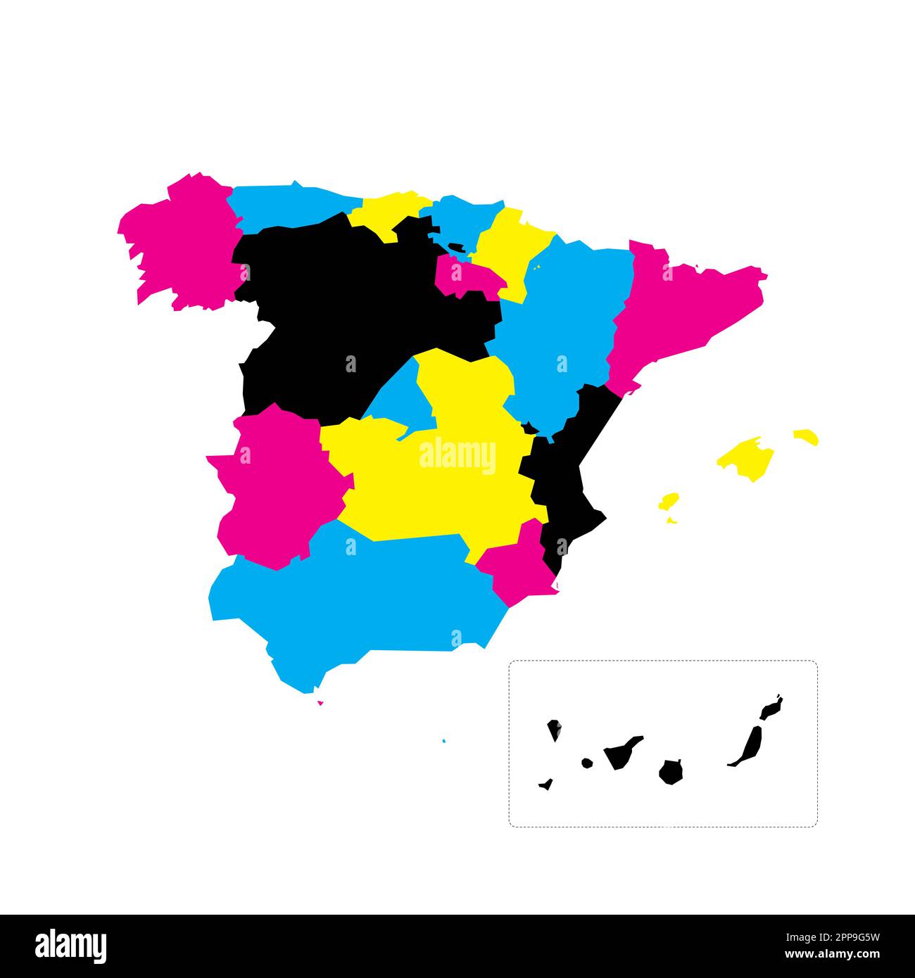 Spain political map of administrative divisions - autonomous communities and autonomous cities ...