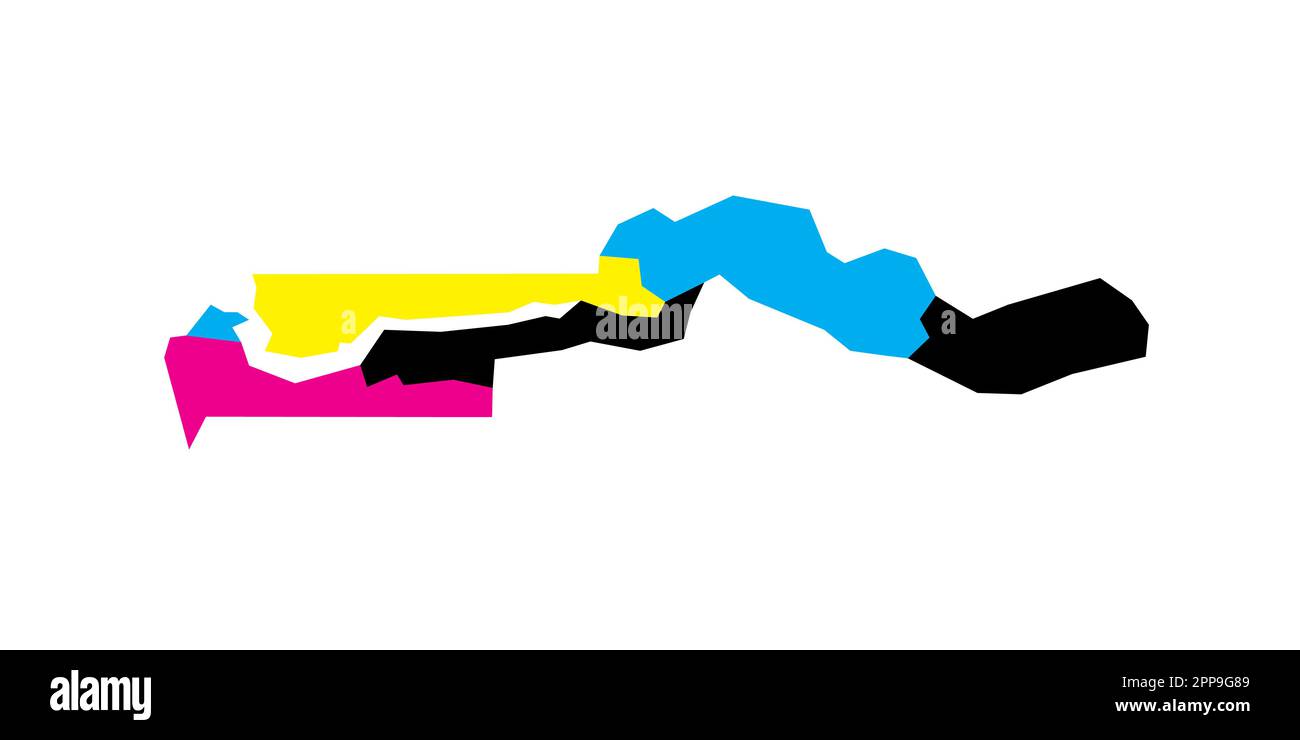 The Gambia political map of administrative divisions - regions and city ...