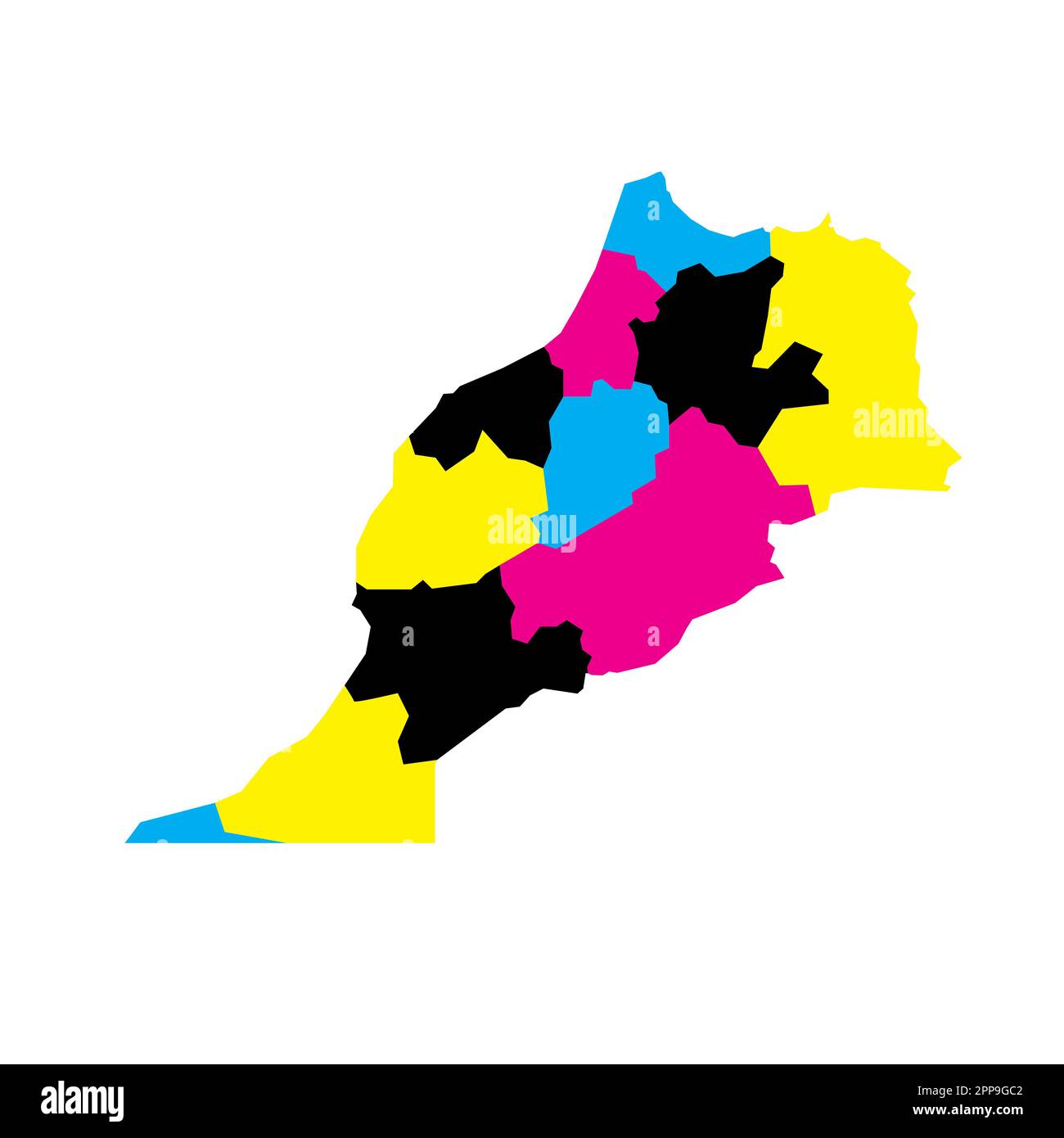 Administrative divisions of morocco map hi-res stock photography and ...