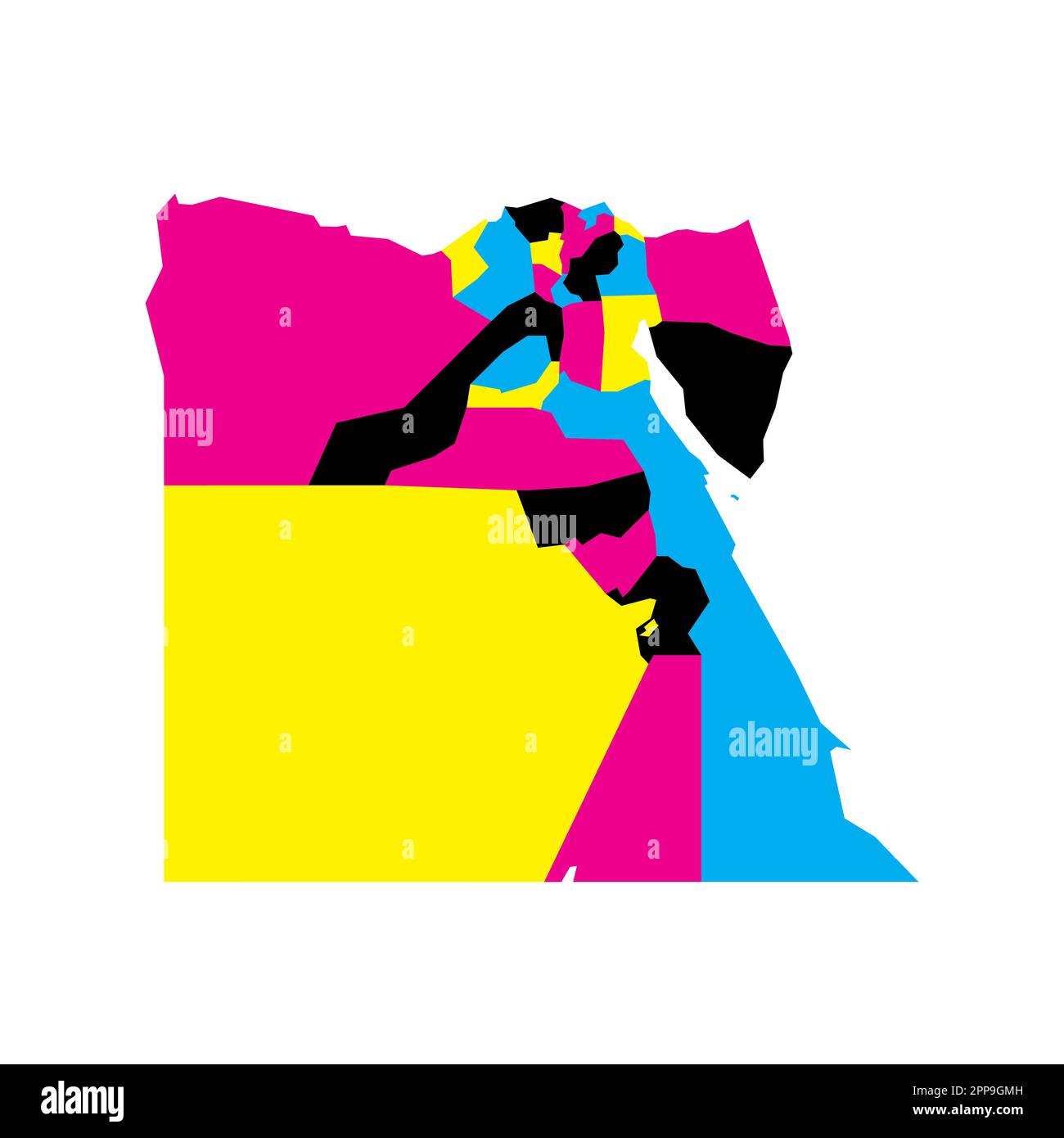 Egypt political map of administrative divisions - governorates. Blank ...