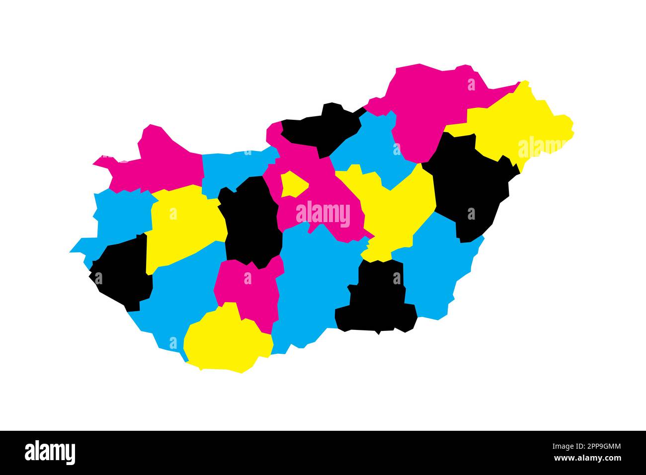 Hungary political map of administrative divisions - counties and ...