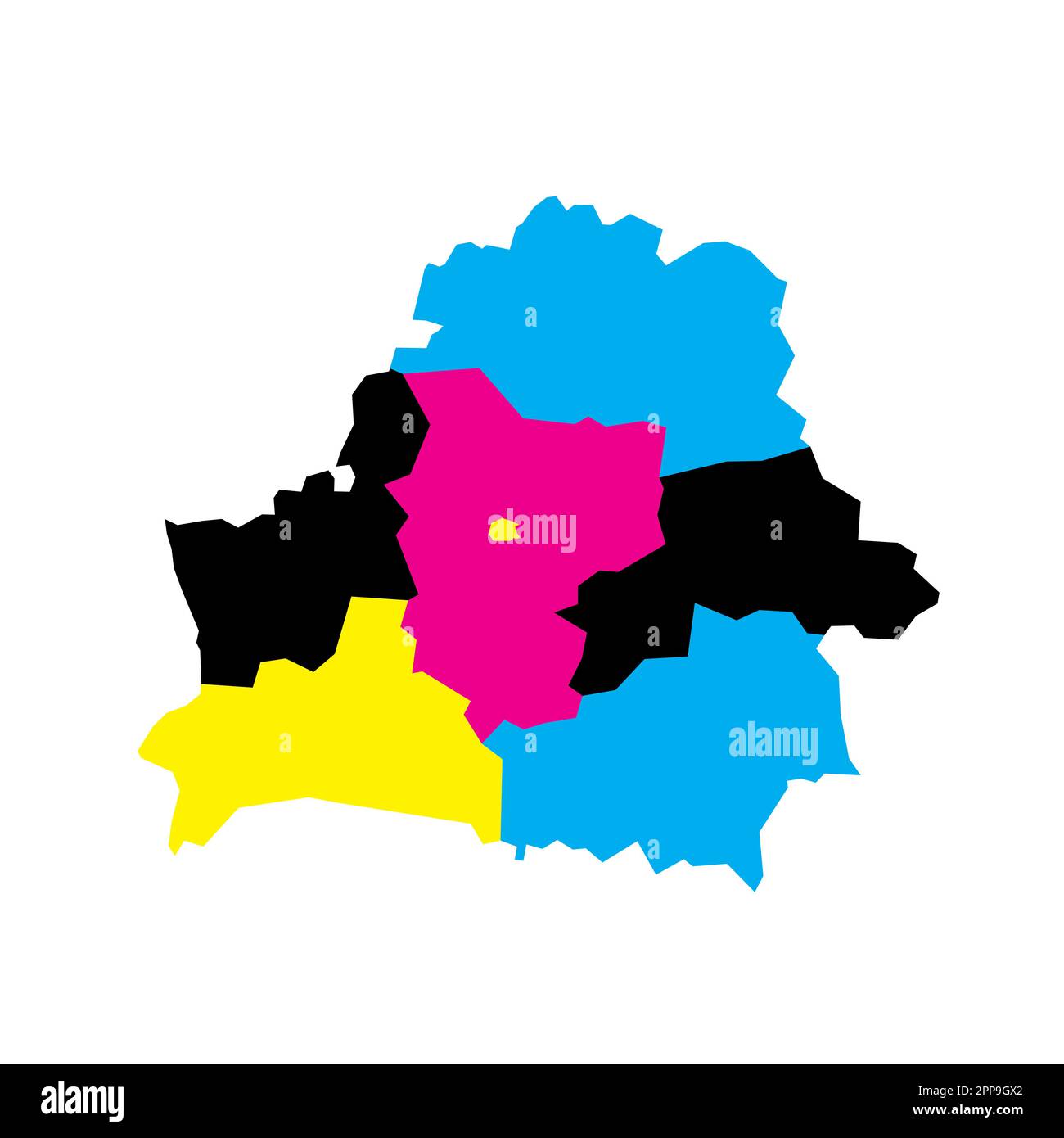 Belarus political map of administrative divisions - regions and one ...