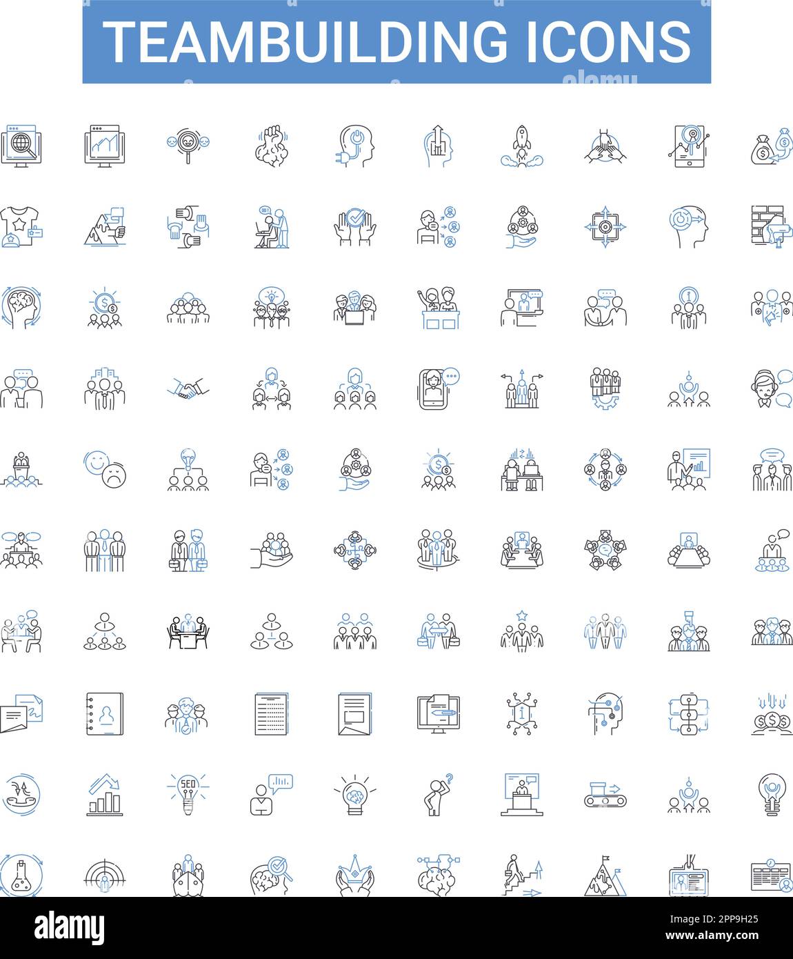 Teambuilding icons outline icons collection. Team, building, icons ...