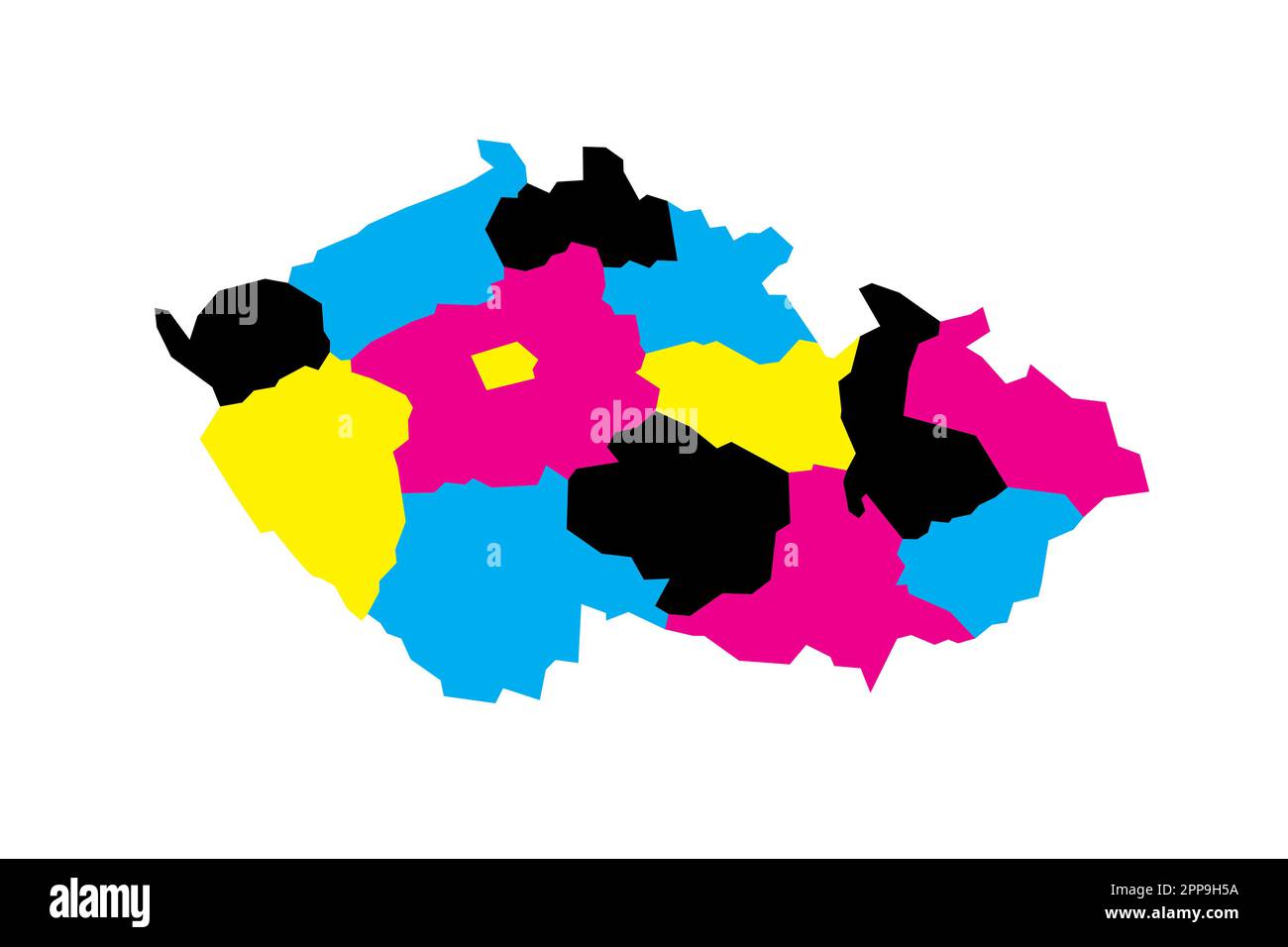 Czech Republic political map of administrative divisions - regions ...