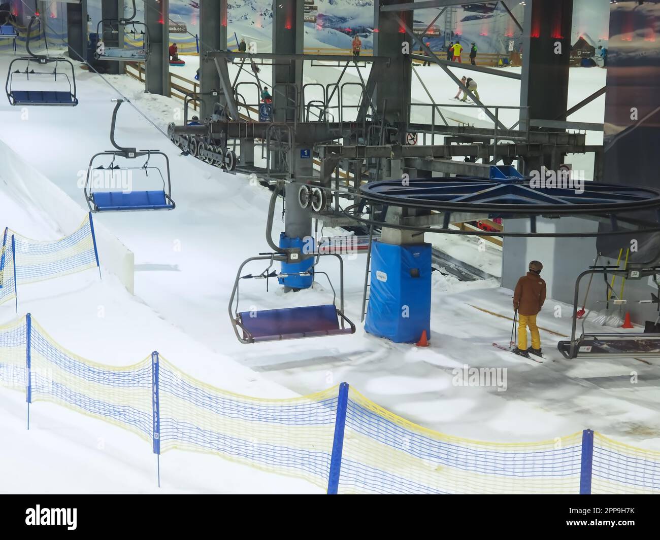 in the ski hall in the Alpenpark Neuss in Germany with bars and ...